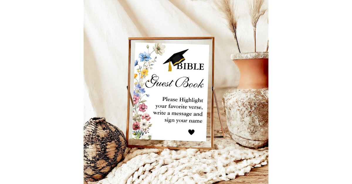Graduation Bible Guest Book Sign, Graduation Party | Zazzle