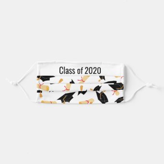 Graduation Black Diploma 2020 Adult Cloth Face Mask | Zazzle