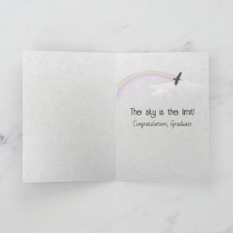 Graduation Black Feather with Birds Card | Zazzle