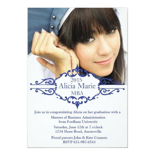 Graduation Blue Photo Invitation | Zazzle.com