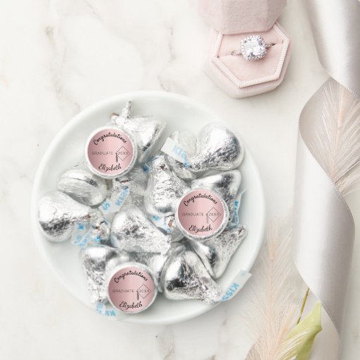 Graduation blush pink name congratulations hershey®'s kisses® | Zazzle