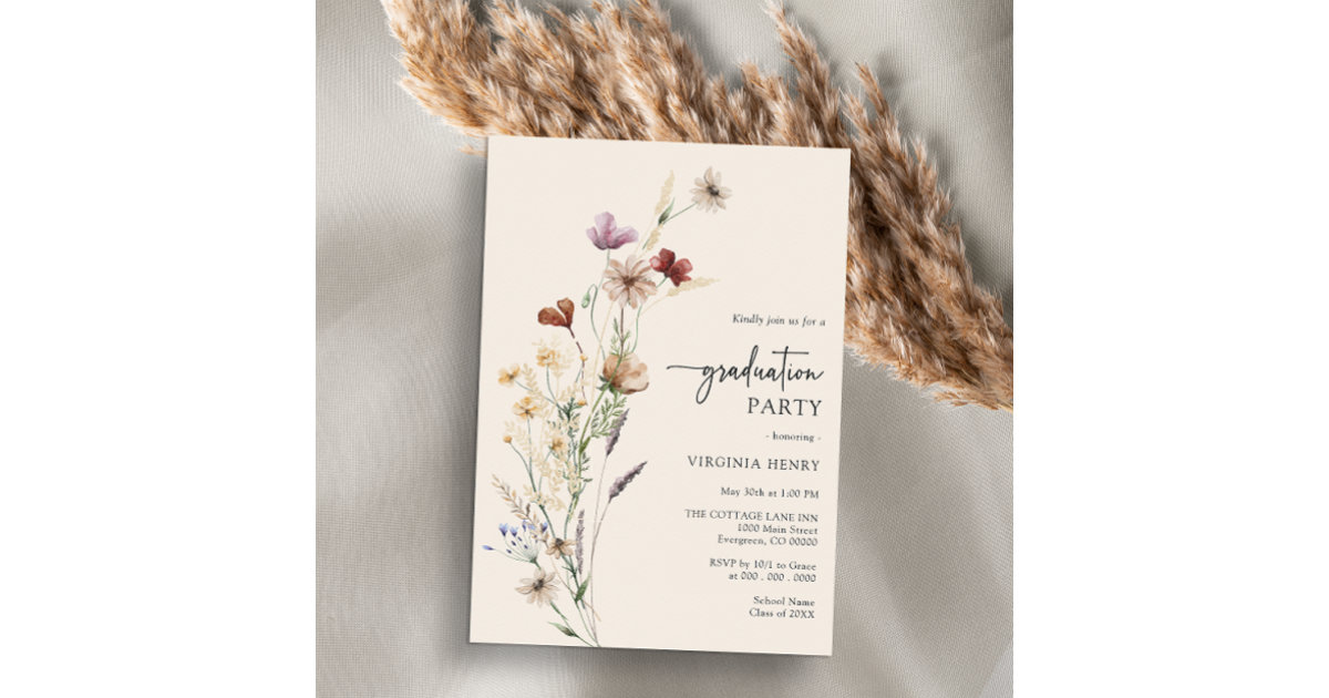 Graduation Boho Party Invitation | Zazzle