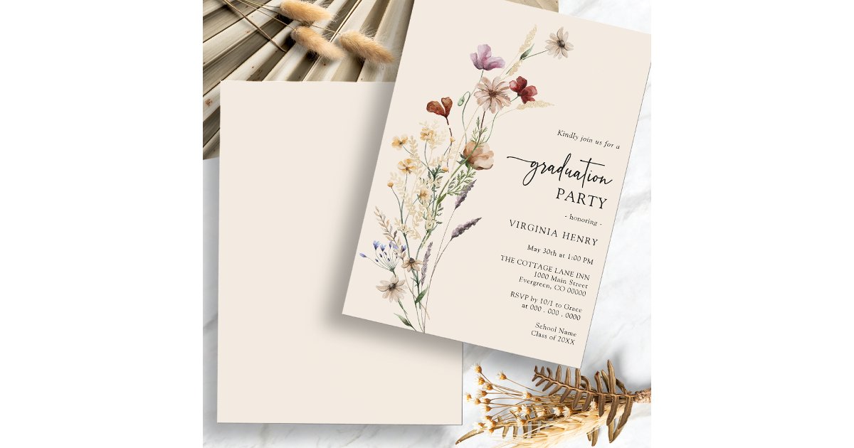 Graduation Boho Party Invitation | Zazzle