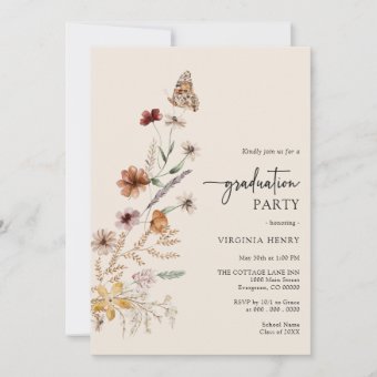 Graduation Boho Party Invitation | Zazzle