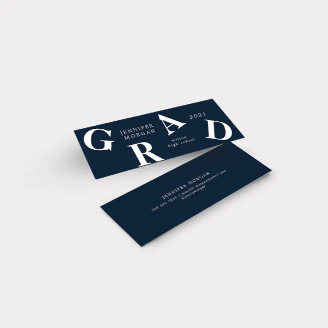 Graduation Bold Letters School Colors Name Card | Zazzle