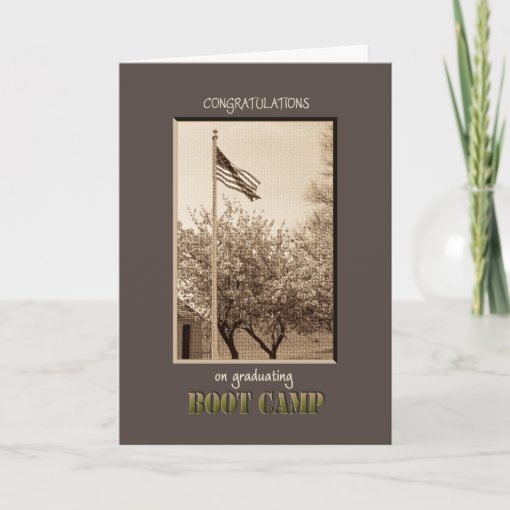 Graduation Boot Camp Congratulations vintage flag Card | Zazzle
