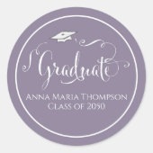 Graduation Calligraphy Script Simple Pretty Purple Classic Round ...