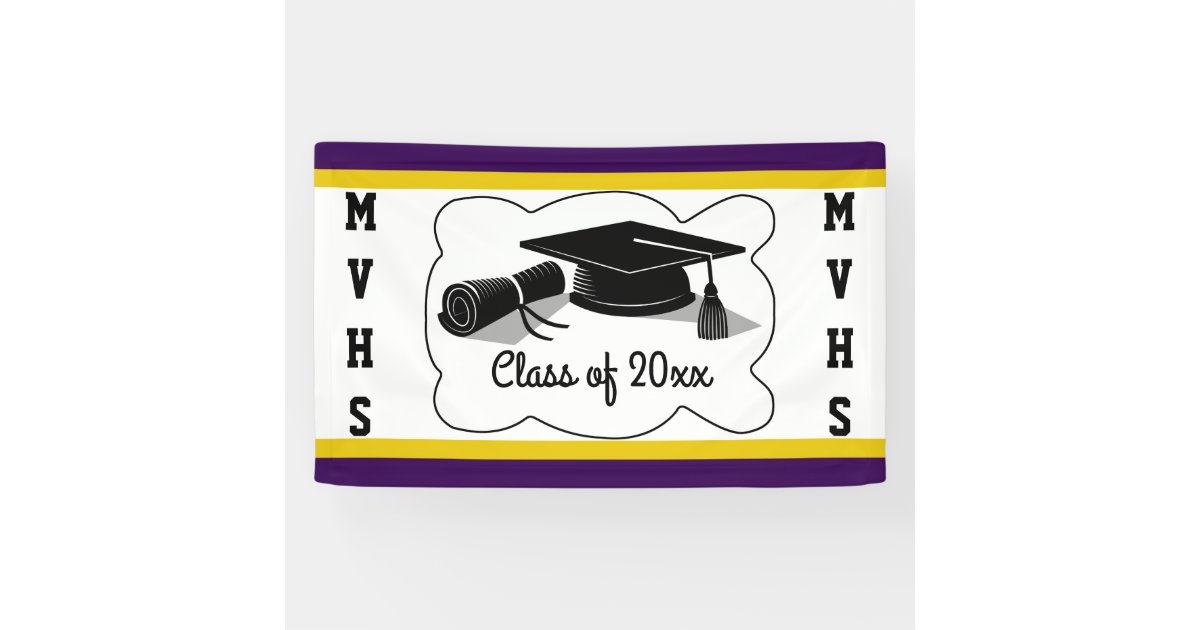 Graduation Cap and Diploma Banner | Zazzle