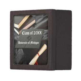 Graduation Cap and Diploma Class of Gift Box | Zazzle