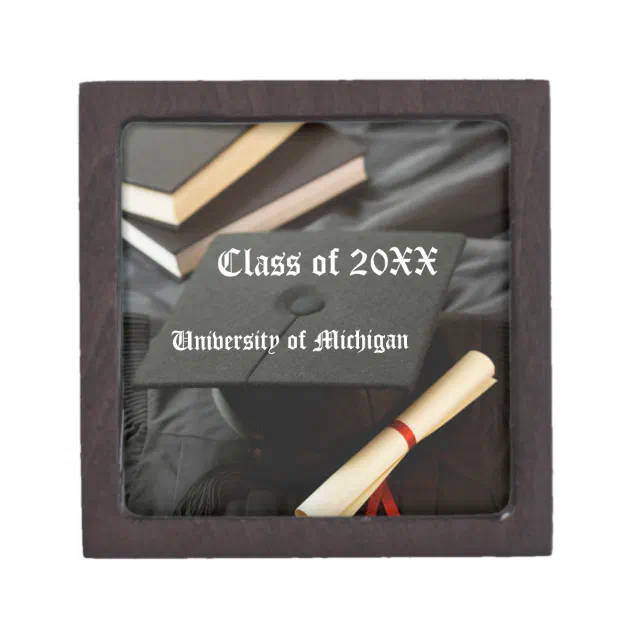 Graduation Cap and Diploma Class of Gift Box | Zazzle