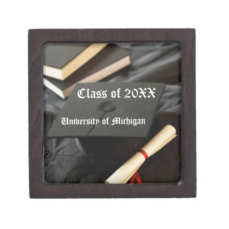 Graduation Cap and Diploma Class of Gift Box | Zazzle