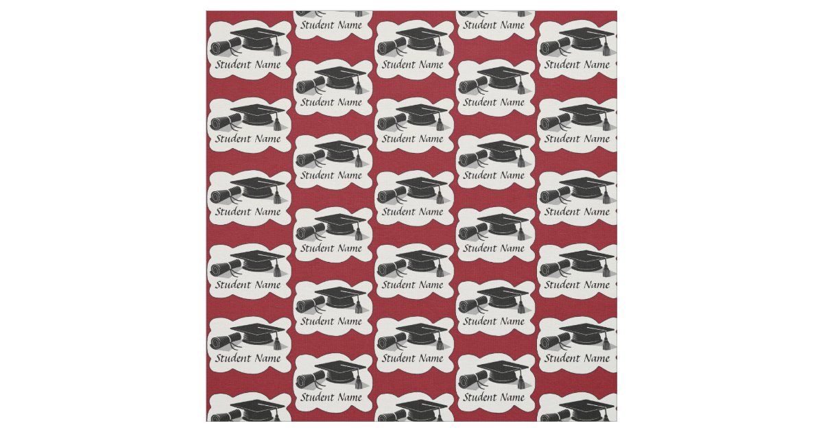 Graduation Cap and Diploma Fabric | Zazzle