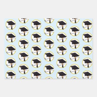 Graduation Cap and Diploma Graduation Wrapping Paper Sheets | Zazzle