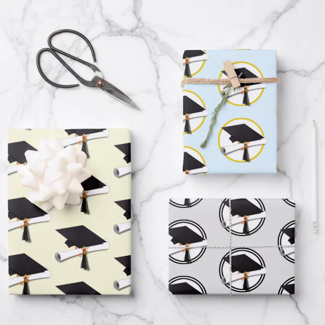 Graduation Cap and Diploma Graduation Wrapping Paper Sheets | Zazzle