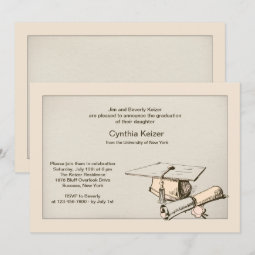 Graduation Cap and Diploma Invitation | Zazzle