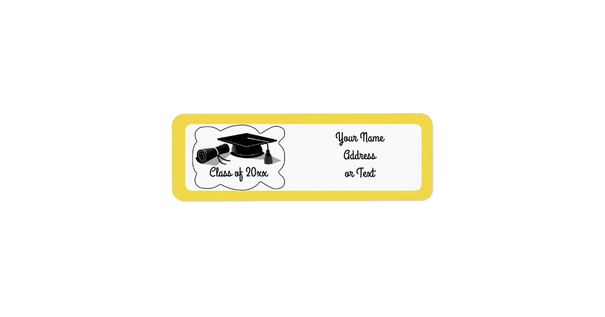 Graduation Cap and Diploma Label | Zazzle