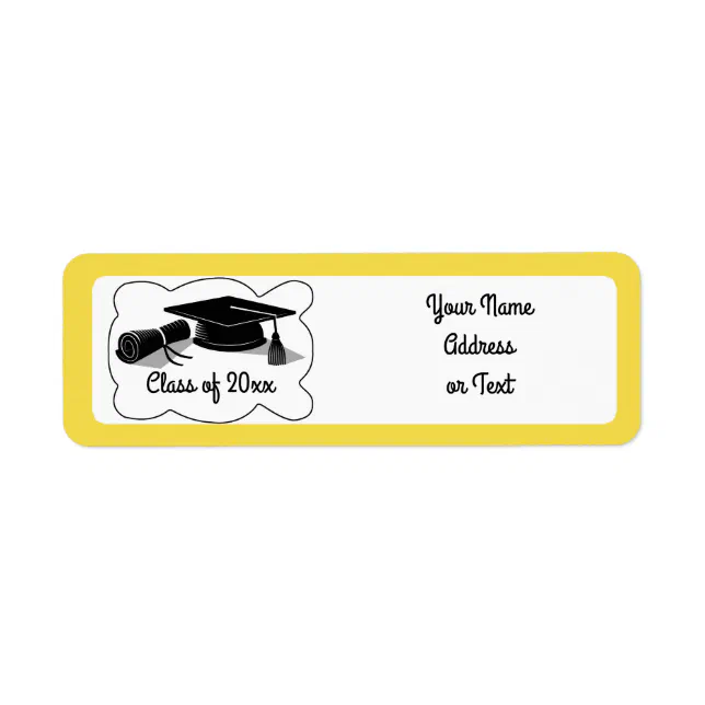 Graduation Cap and Diploma Label | Zazzle