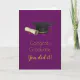 Graduation Cap and Diploma on Purple Grad Congrats Card | Zazzle