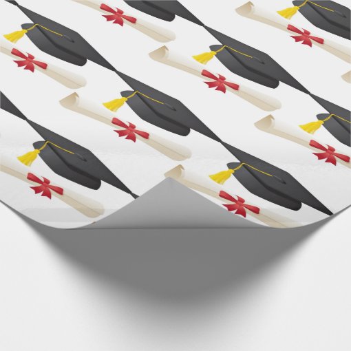 Graduation cap and gown wrapping paper | Zazzle