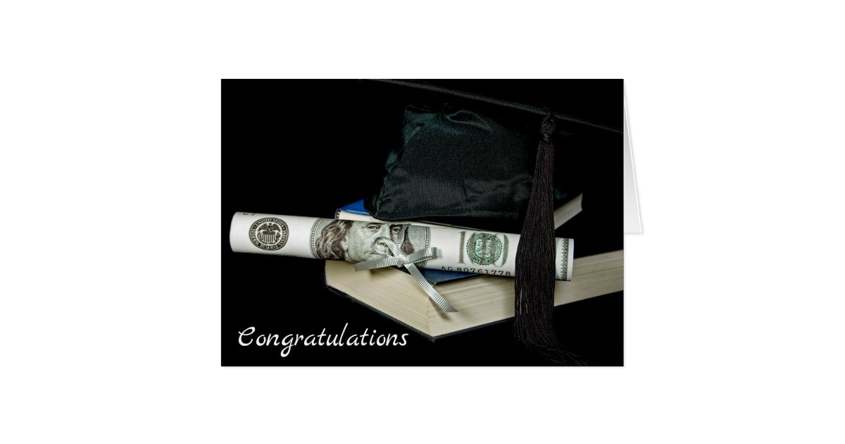 Graduation Cap and Money On Book | Zazzle