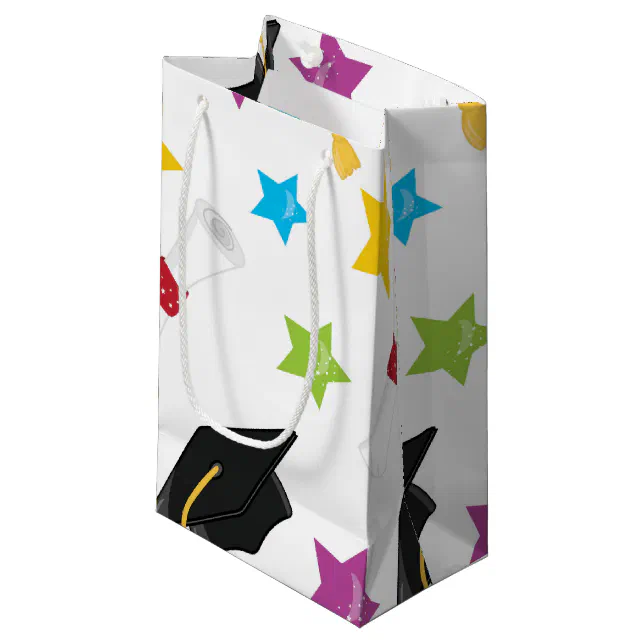Graduation Cap and Stars Small Gift Bag | Zazzle