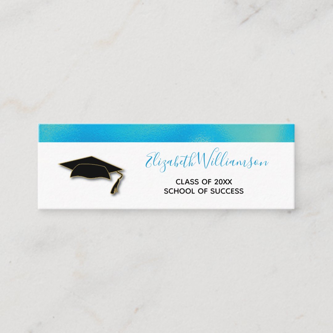 Graduation Cap Contact Insert Card Irediscent | Zazzle