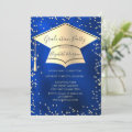 Graduation Cap,Diamonds Blue Metallic Graduation Invitation | Zazzle