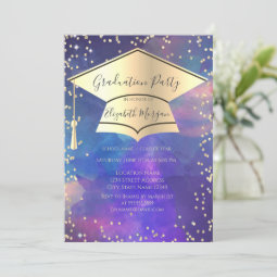 Graduation Cap,Diamonds Paint Splash Graduation Invitation | Zazzle