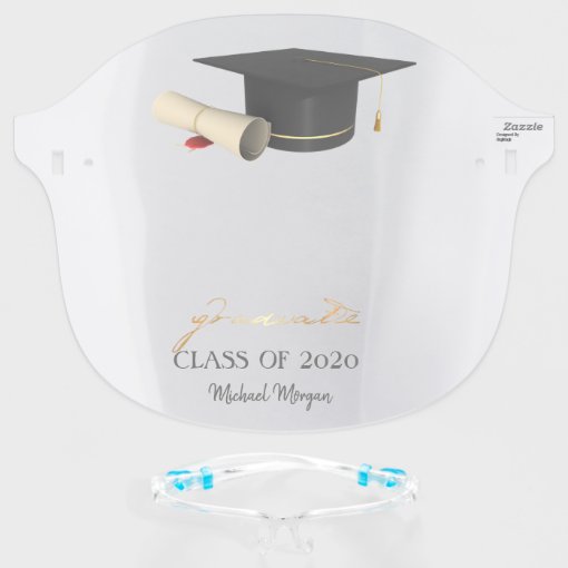 Graduation Cap,Diploma Class Of 2020 Face Shield | Zazzle