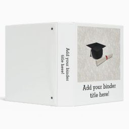 Graduation Cap Diploma Customizable Binder | Zazzle