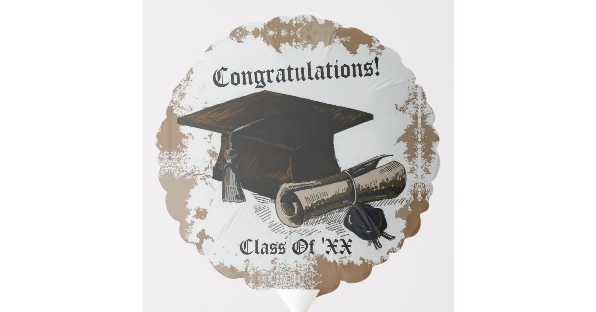Graduation Cap & Diploma Gold Balloon | Zazzle