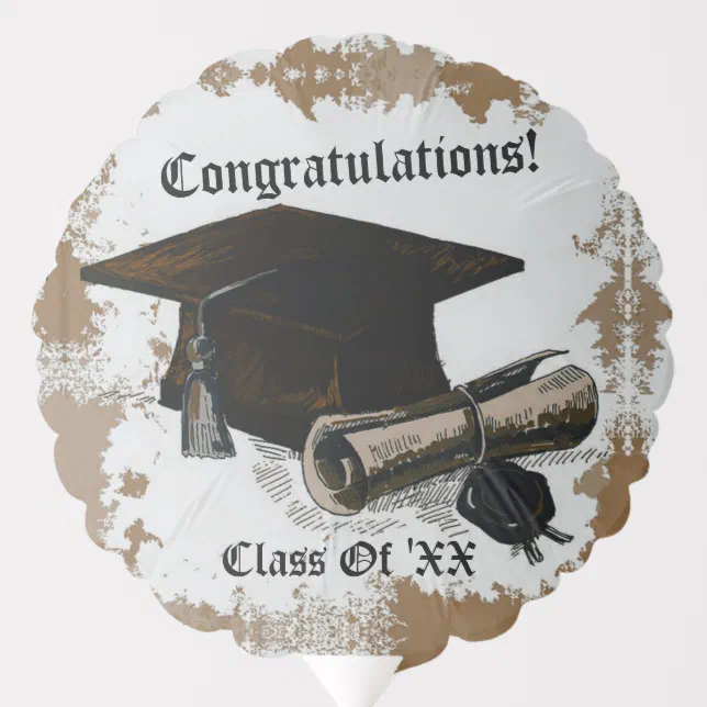Graduation Cap & Diploma Gold Balloon | Zazzle