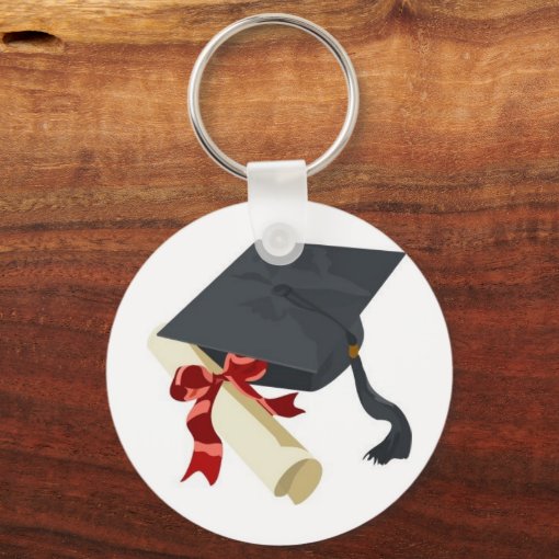 Graduation Cap & Diploma Keychain | Zazzle