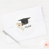 Graduation Cap , Diploma - Personalized Classic Round Sticker | Zazzle