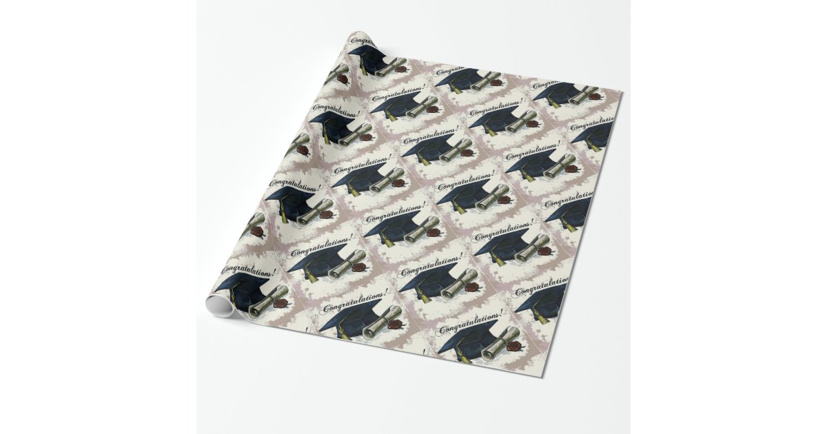 Graduation Cap & Diploma Wrapping Paper | Zazzle