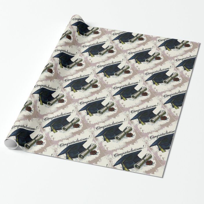 Graduation Cap & Diploma Wrapping Paper | Zazzle.com