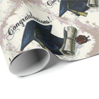 Graduation Cap & Diploma Wrapping Paper | Zazzle