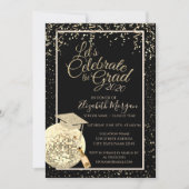 Graduation Cap,Disco Ball Confetti,Wine Graduation Invitation | Zazzle