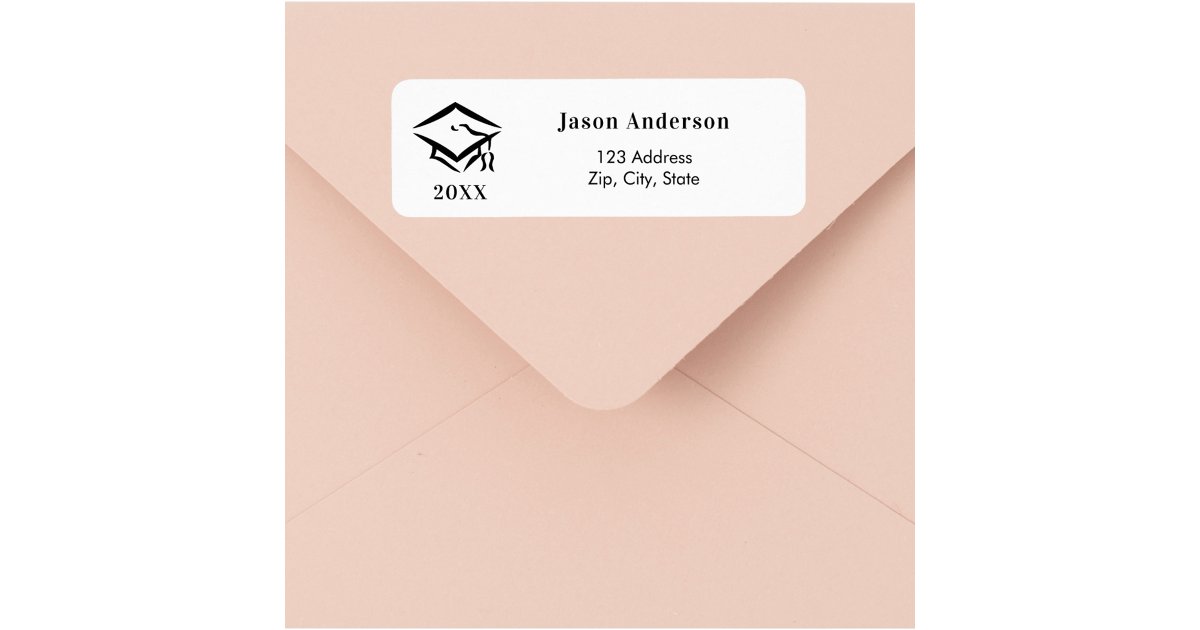 Graduation cap graduate return address label | Zazzle