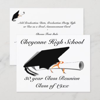 Graduation Cap - High School Class Reunion Announcement | Zazzle