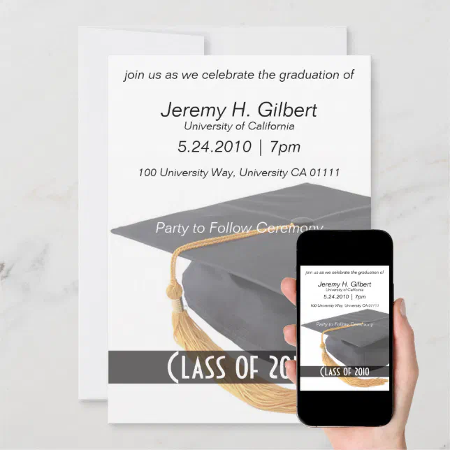 Graduation Cap Invitations | Zazzle