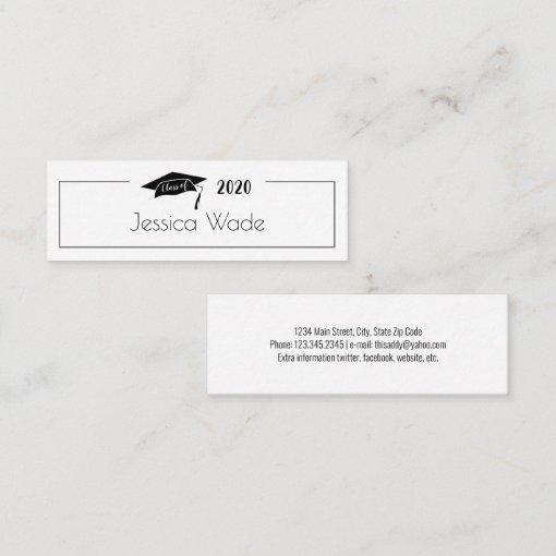 Graduation Cap Name Card Class of 2021 | Zazzle