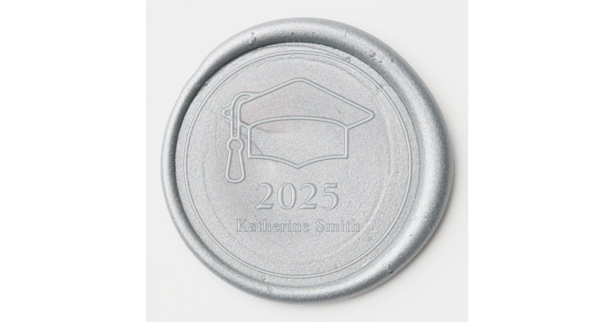 Graduation Cap Personalized Wax Seal Sticker | Zazzle
