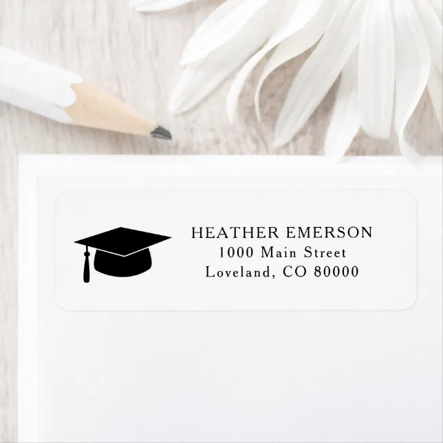 Graduation Cap Return Address Label | Zazzle