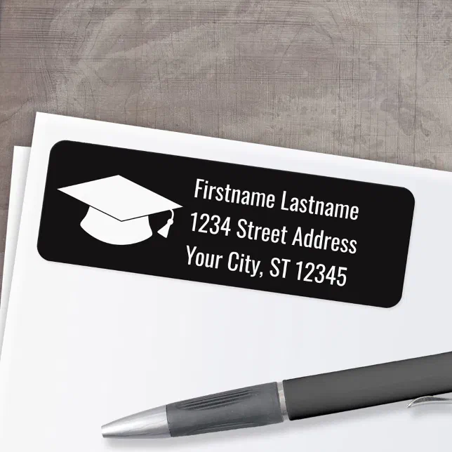 Graduation Cap Return Address Label | Zazzle