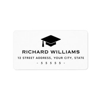 Graduation cap return address label | Zazzle