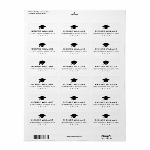 Graduation cap return address label | Zazzle