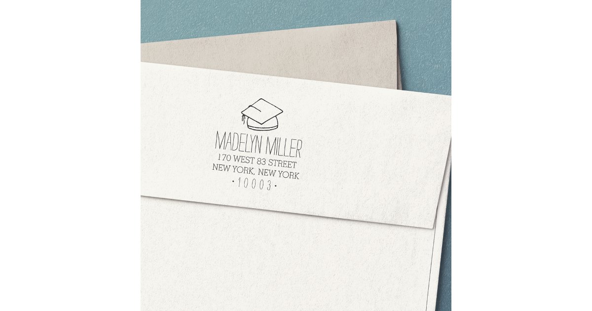 Graduation Cap Return Address Stamp | Zazzle