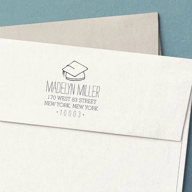 Graduation Cap Return Address Stamp | Zazzle