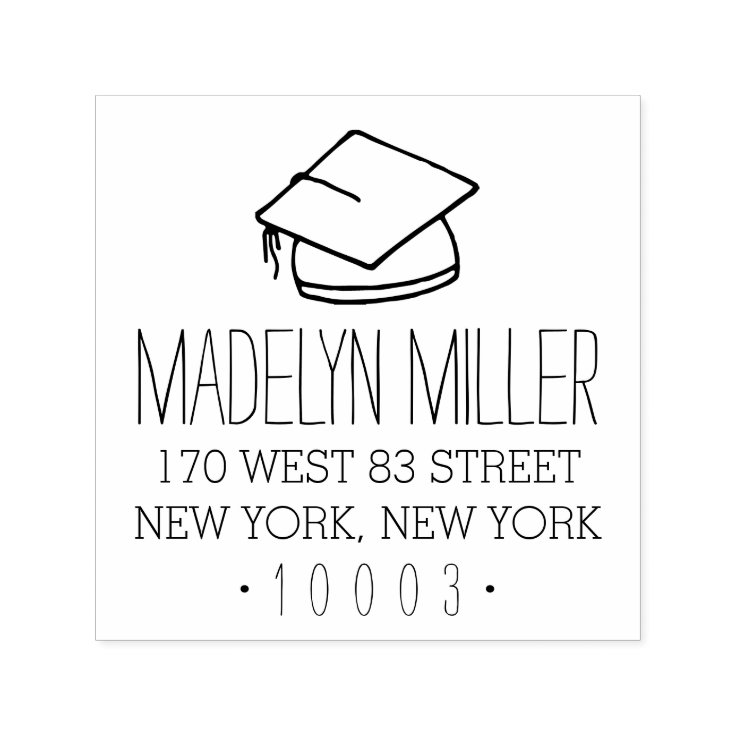 Graduation Cap Return Address Stamp | Zazzle